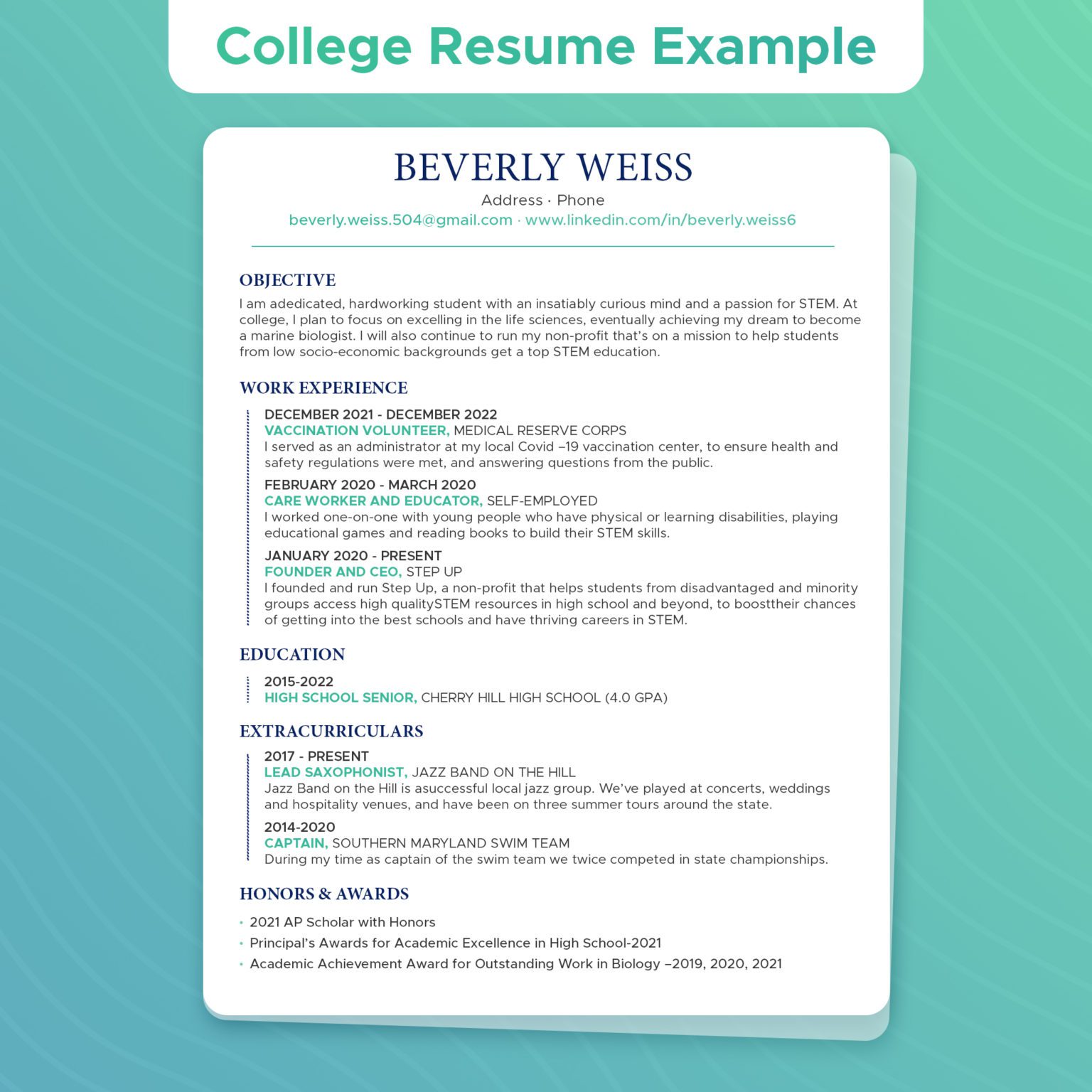 College Resume Examples & How to Write a Resume for College
